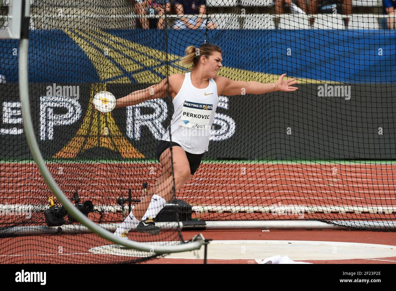 Sandra Perkovic (CRO) competes in Women's Discus Throw during the ...