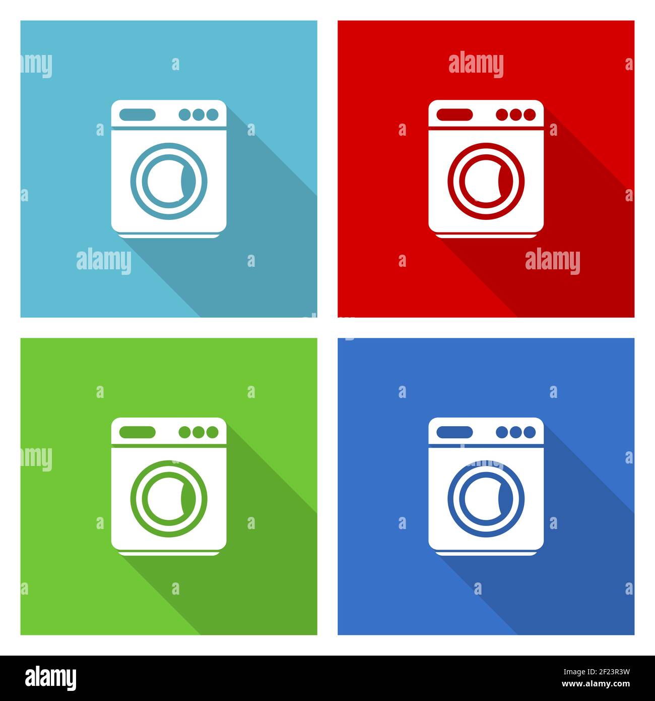 Laundry, machine, washer, icon set, flat design vector illustration in ...