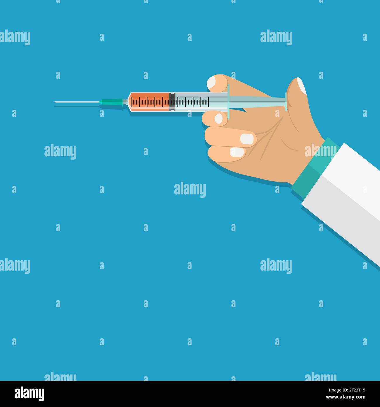 Hand holding Medical syringe Stock Vector Image & Art - Alamy