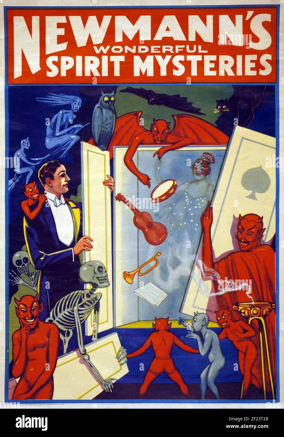 Classic poster, Newmann's Wonderful Spirit Mysteries. Circa 1911 Stock ...