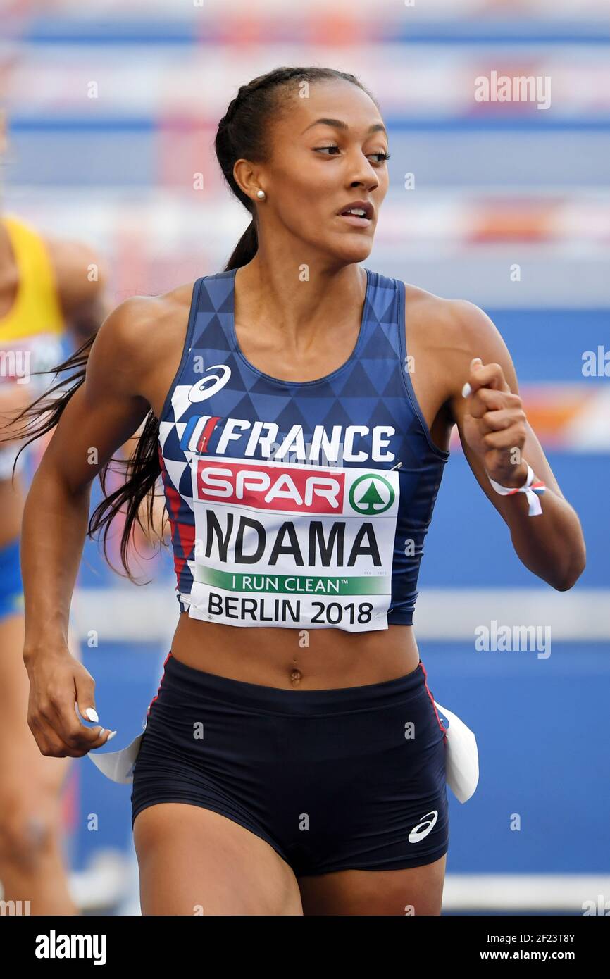 Solene Ndama competes in women 100m hurdles during the European ...