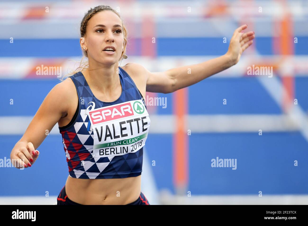 Laura Valette competes in women 100m hurdles during the European ...