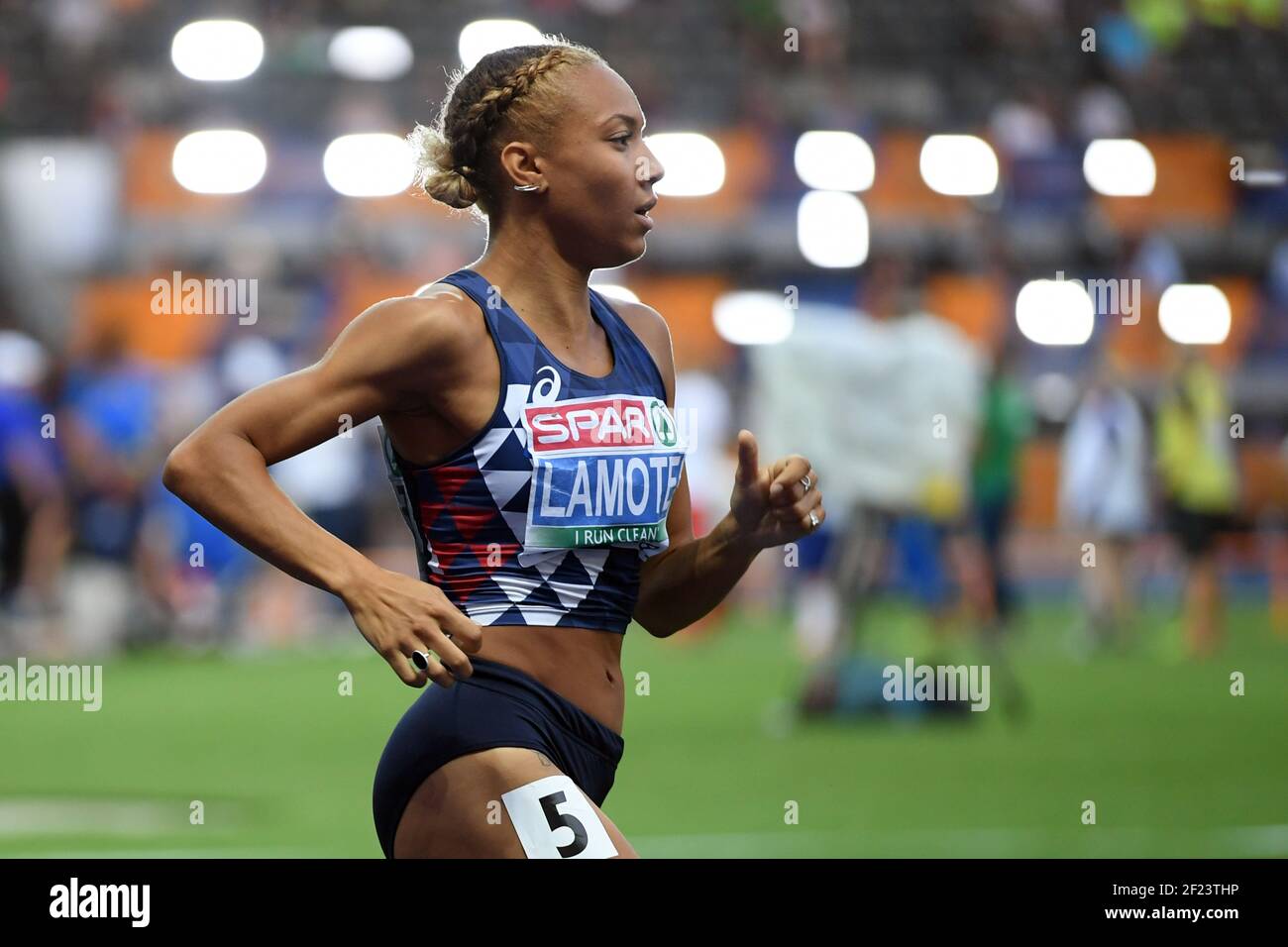 Renelle Lamote competes in women 800m during the European Championships ...