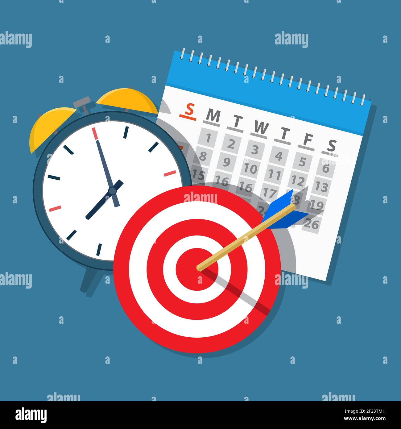 Alarm clock, calendar, target Stock Vector Image & Art - Alamy