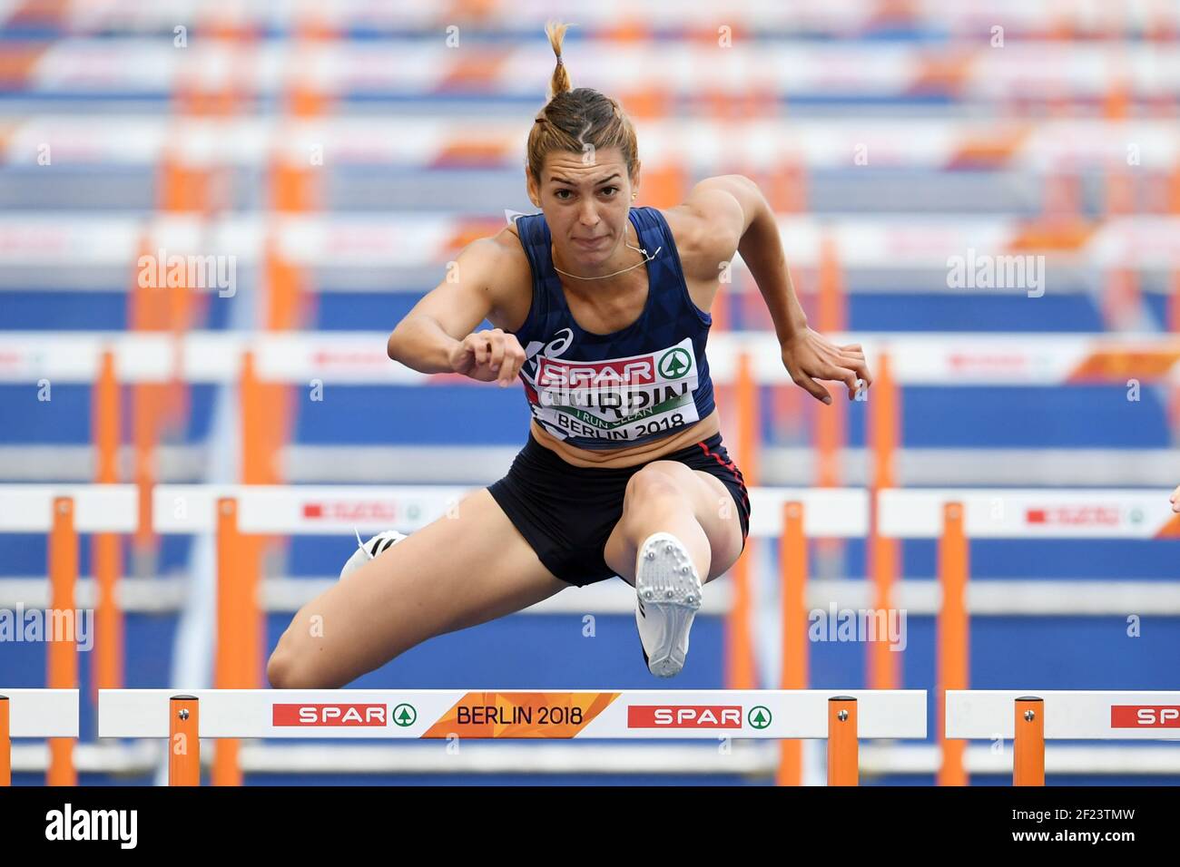 Esther Turpin competes in women heptathlon (100m hurdles) during the ...