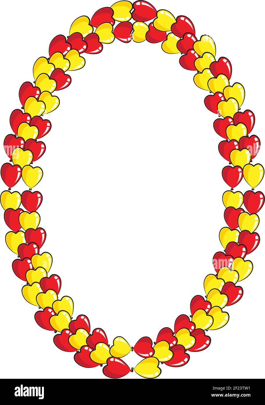 vector heart shape balloons border frame background Stock Vector Image ...