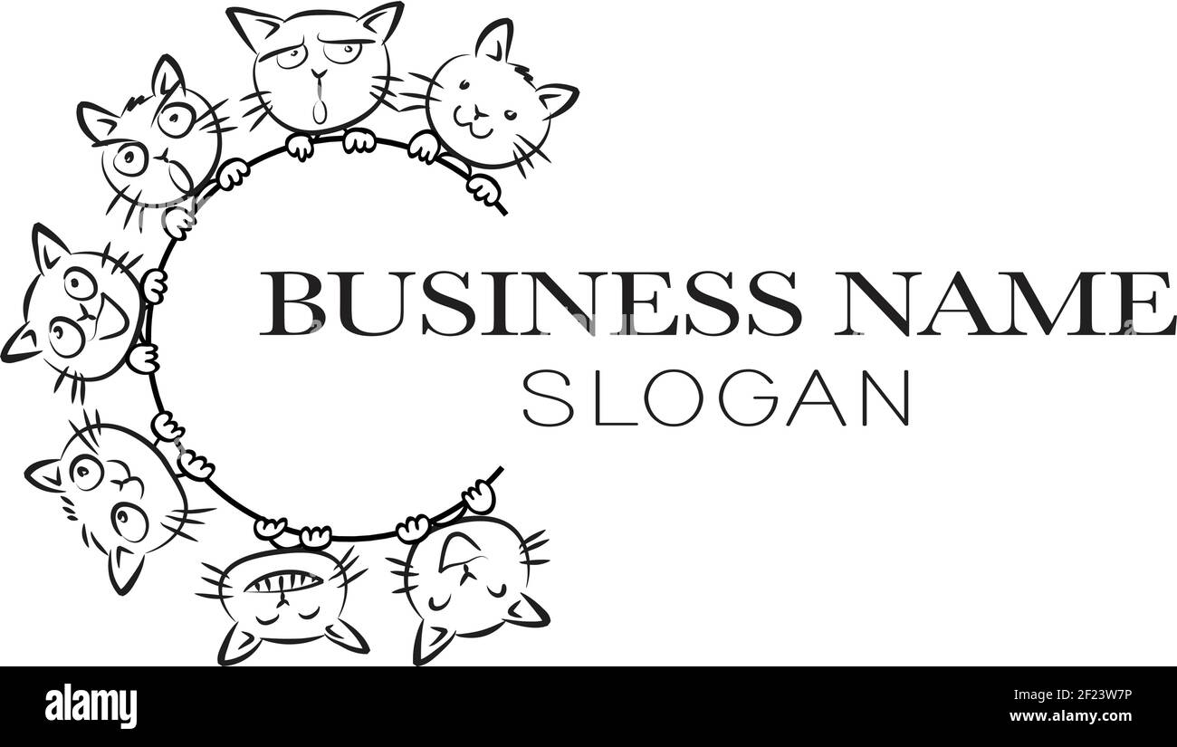 vector cartoon cats border background Stock Vector Image & Art - Alamy