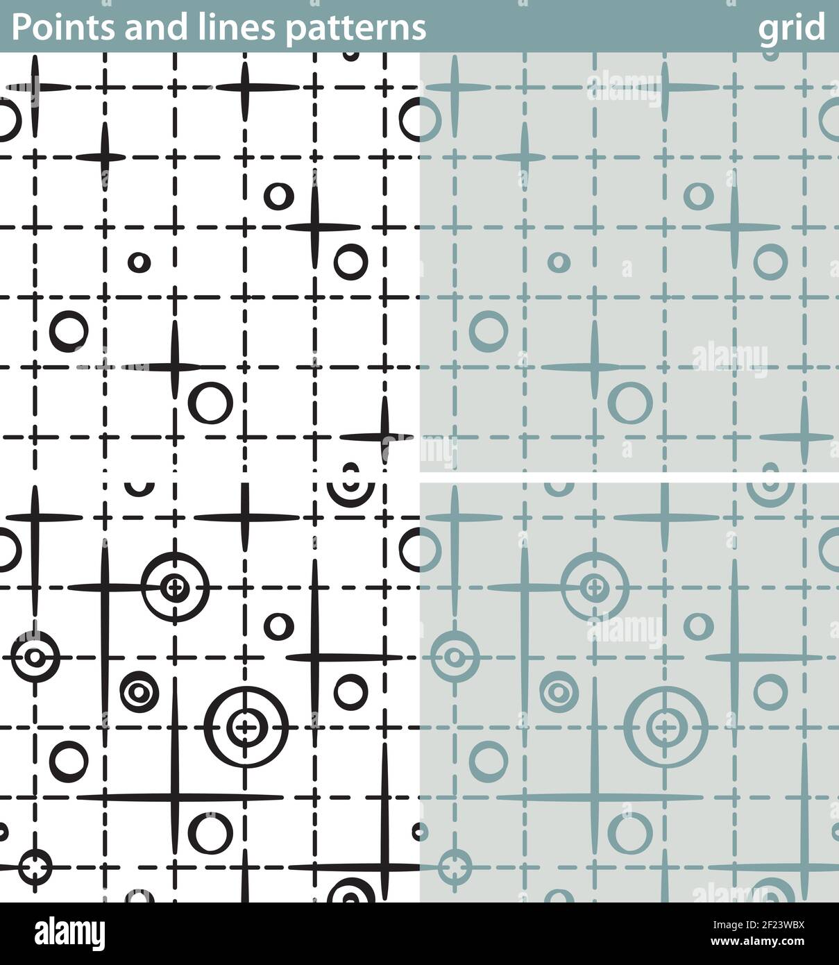 Four seamless patterns made with dots and lines Stock Vector Image ...