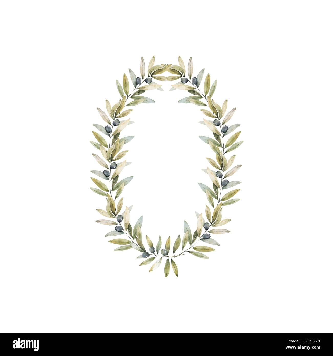 Olive frame hand drawn design illustration Stock Photo - Alamy