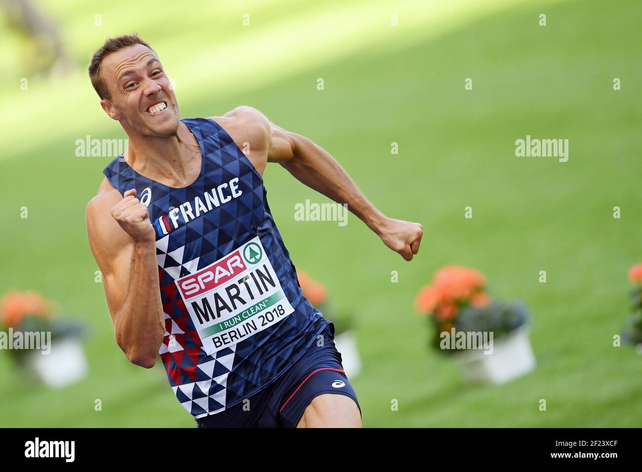 Romain Martin competes in men decathlon (100m) during the European ...