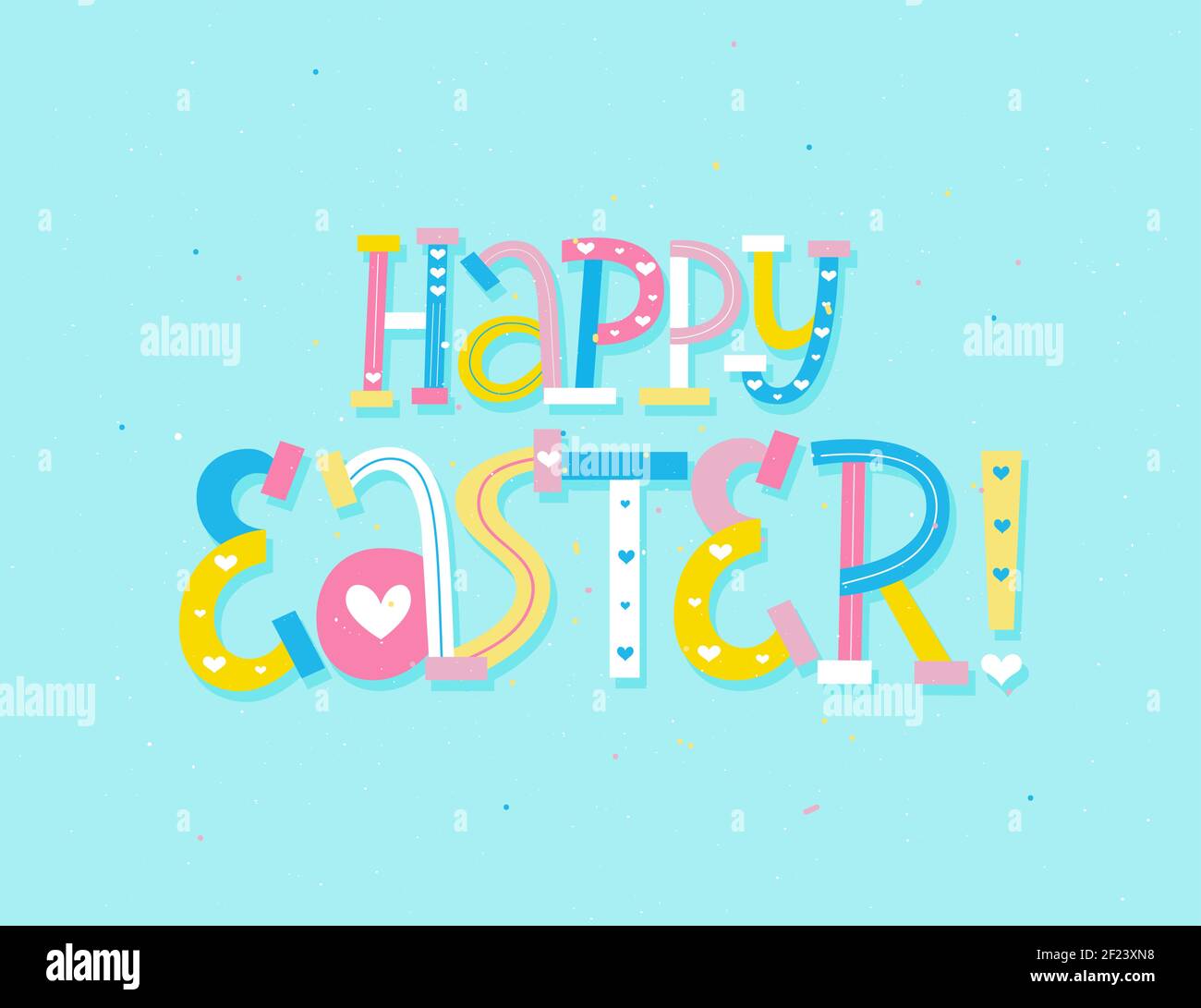 Happy Easter letters. Cartoon child style design Stock Vector Image ...