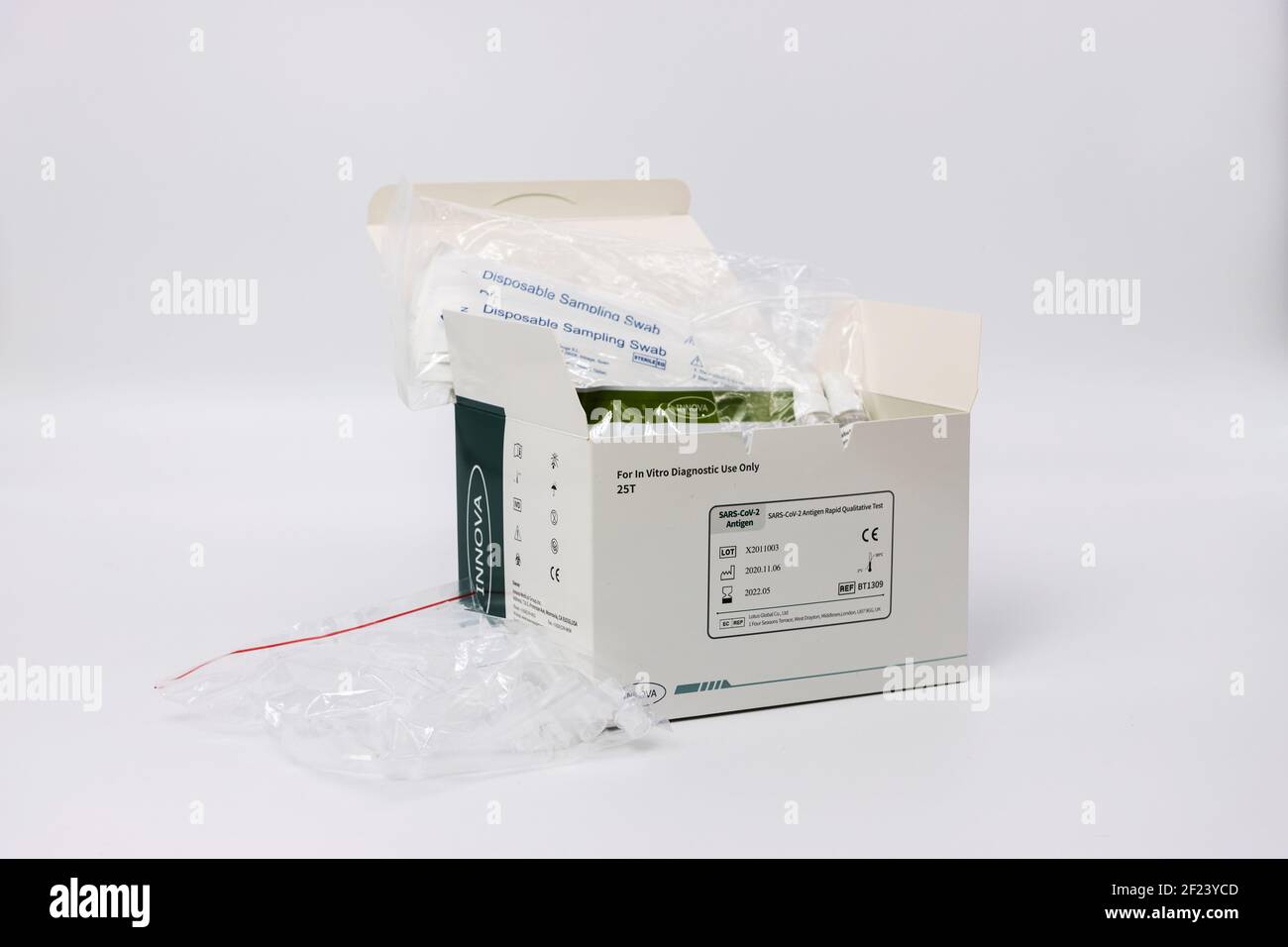 An opened box of antigen SARS-CoV-2 Antigen Rapid tests Stock Photo - Alamy