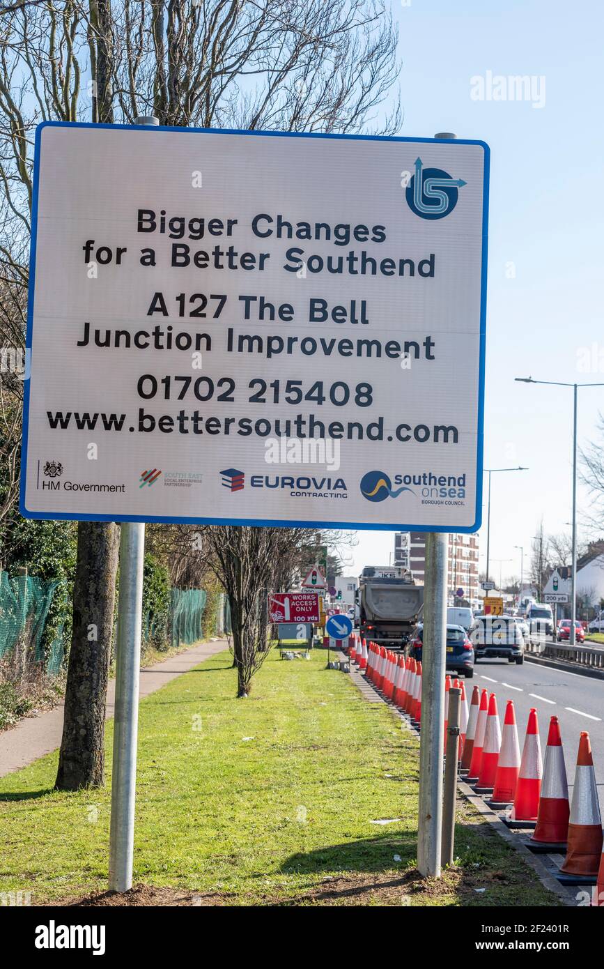 A127 The Bell interchange junction improvement underway in Southend on ...