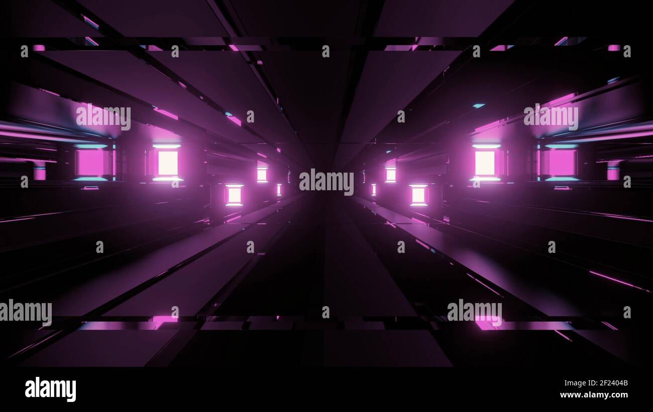 Futuristic 3d illustration of violet blocks and lights Stock Photo - Alamy