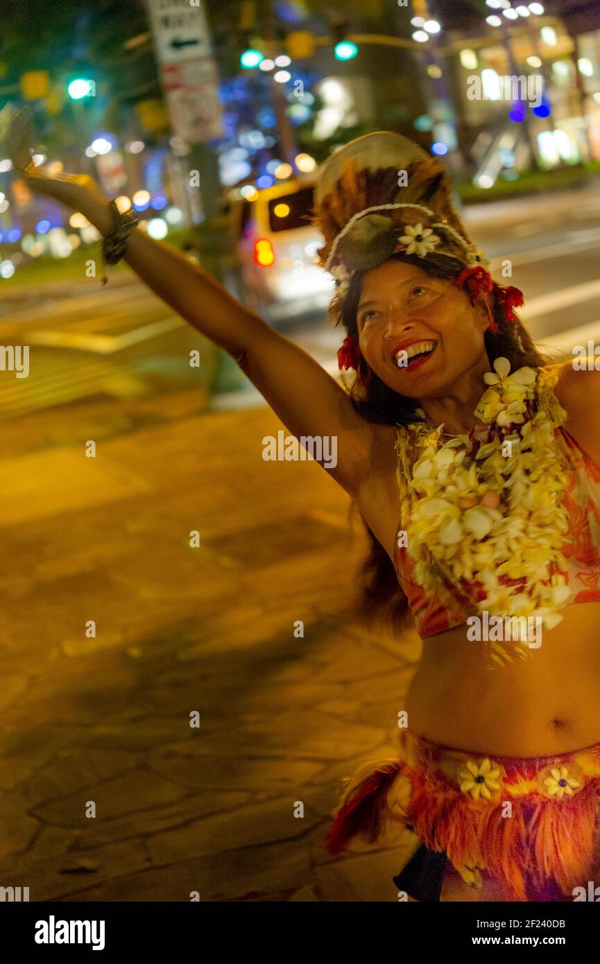 Hawaiian dancing oahu hi-res stock photography and images - Alamy