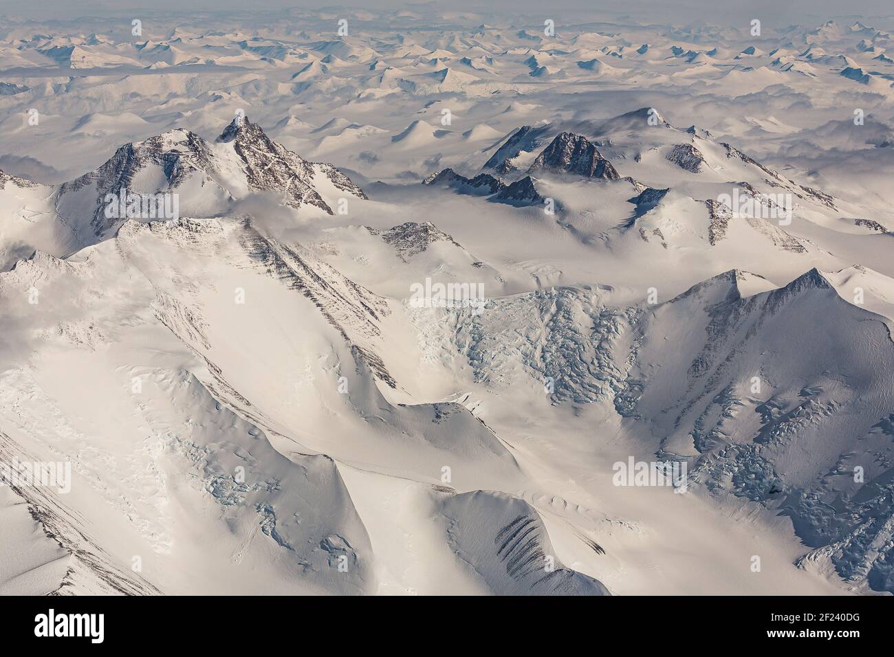 An aerial view of Antarctica's Transantarctic Mountain Range Stock ...