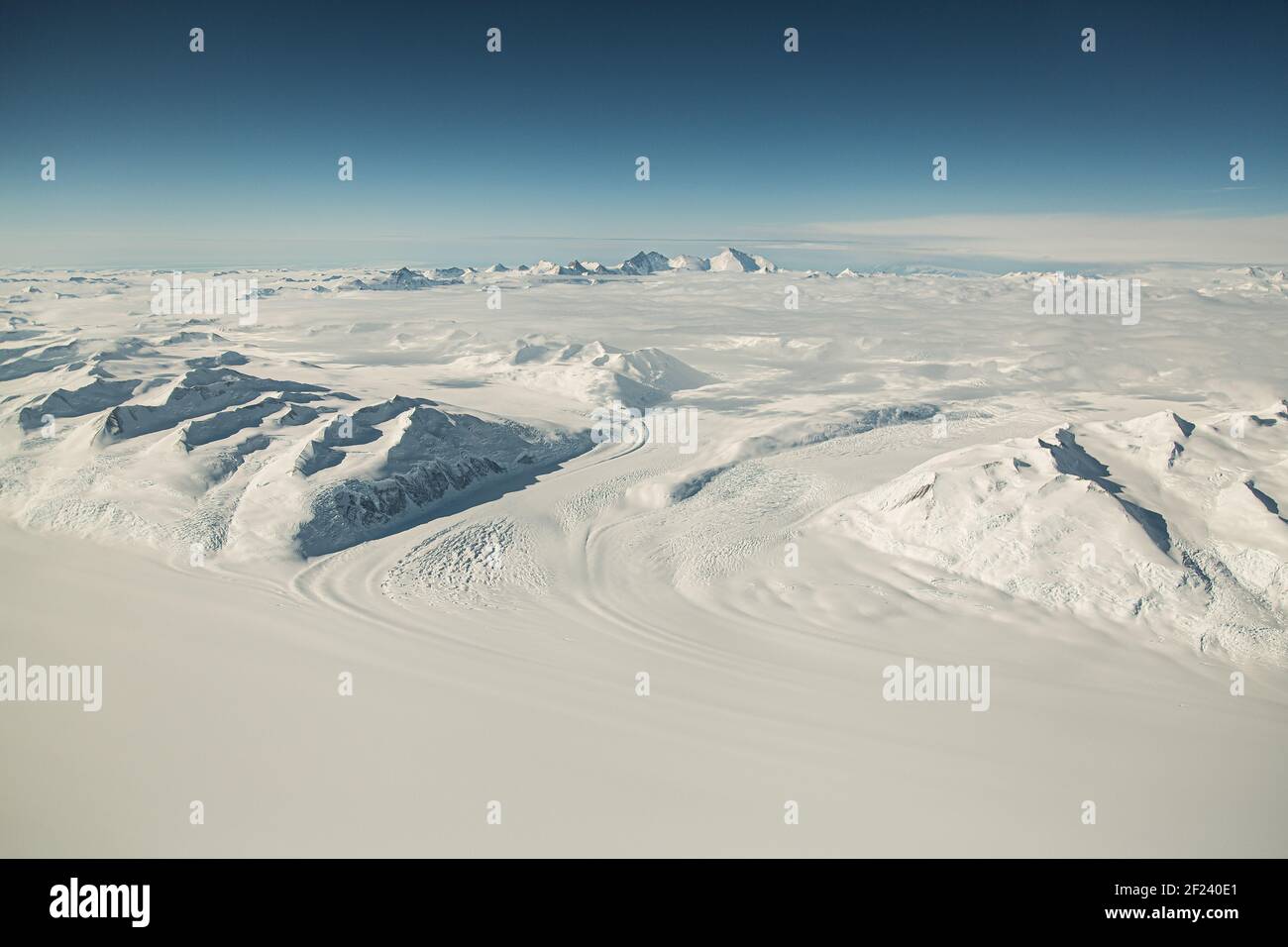 An aerial view of Antarctica's Transantarctic Mountain Range Stock ...