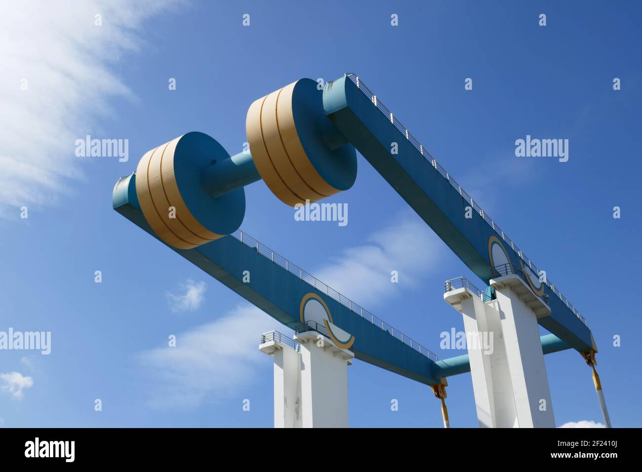 Bascule bridge estesperrwerk in cranz hi-res stock photography and ...