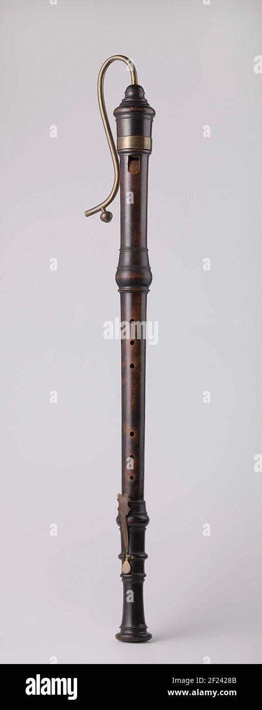 Bass Recorder.Bass block flute with valve and copper nozzle Stock Photo ...