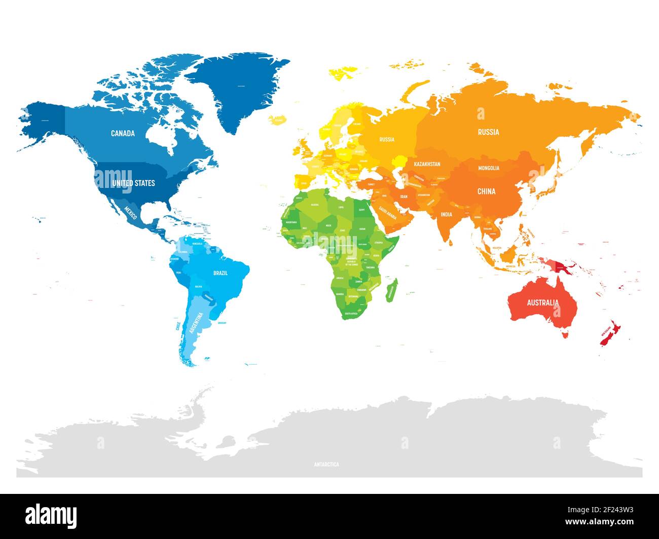 Colorful political map of World Stock Vector Image & Art - Alamy