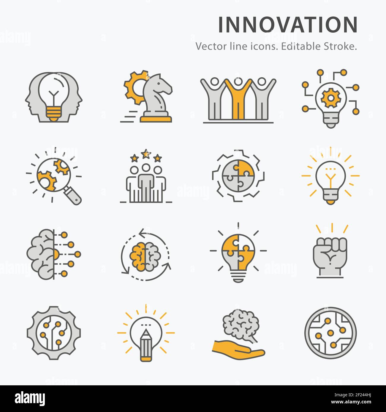 Science icon set editable hi-res stock photography and images - Alamy