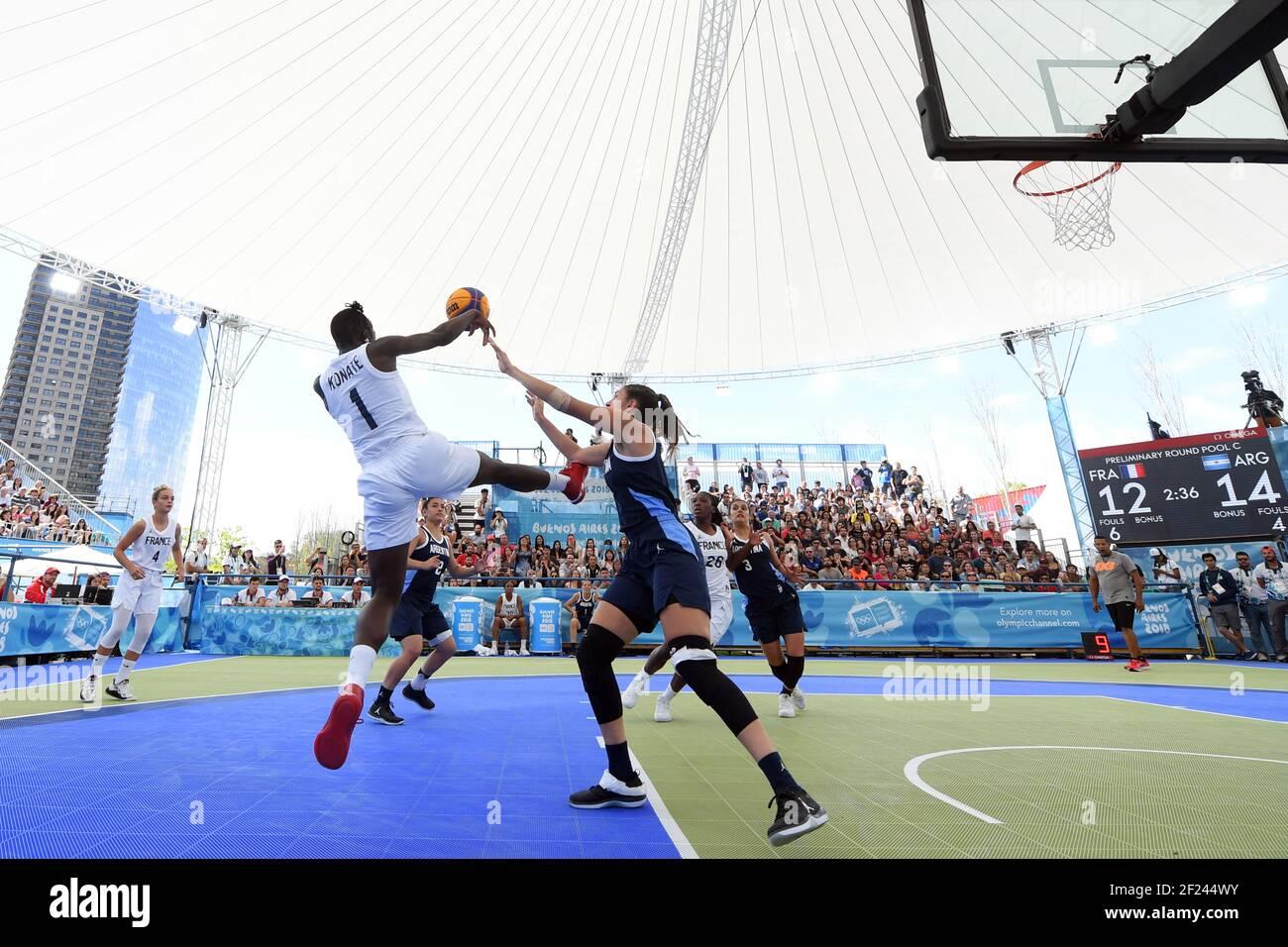 Diaba Konate (Fra) competes in women's basketball during the Youth ...