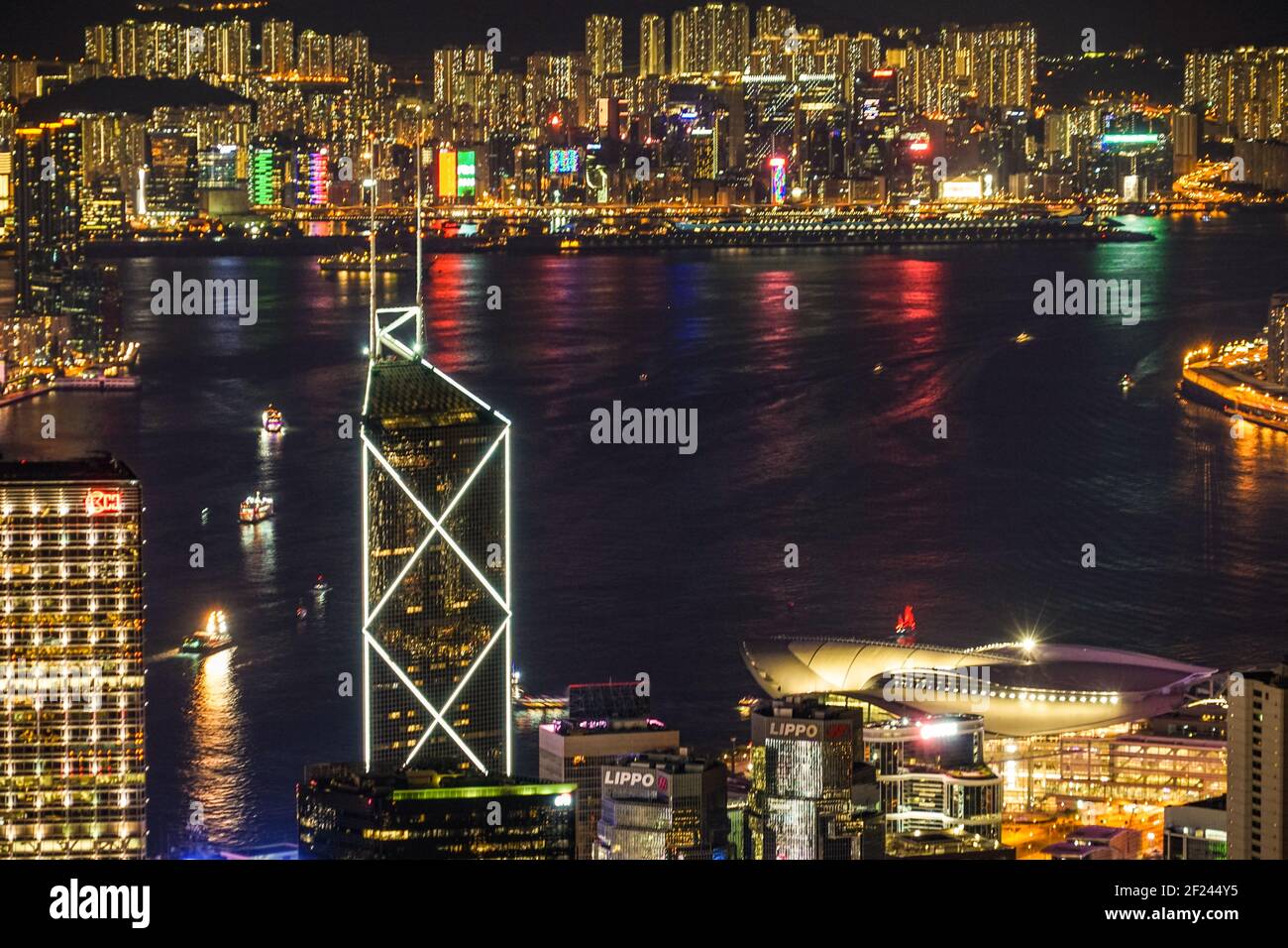 Hong Kong night view seen from Victoria Peak Stock Photo - Alamy