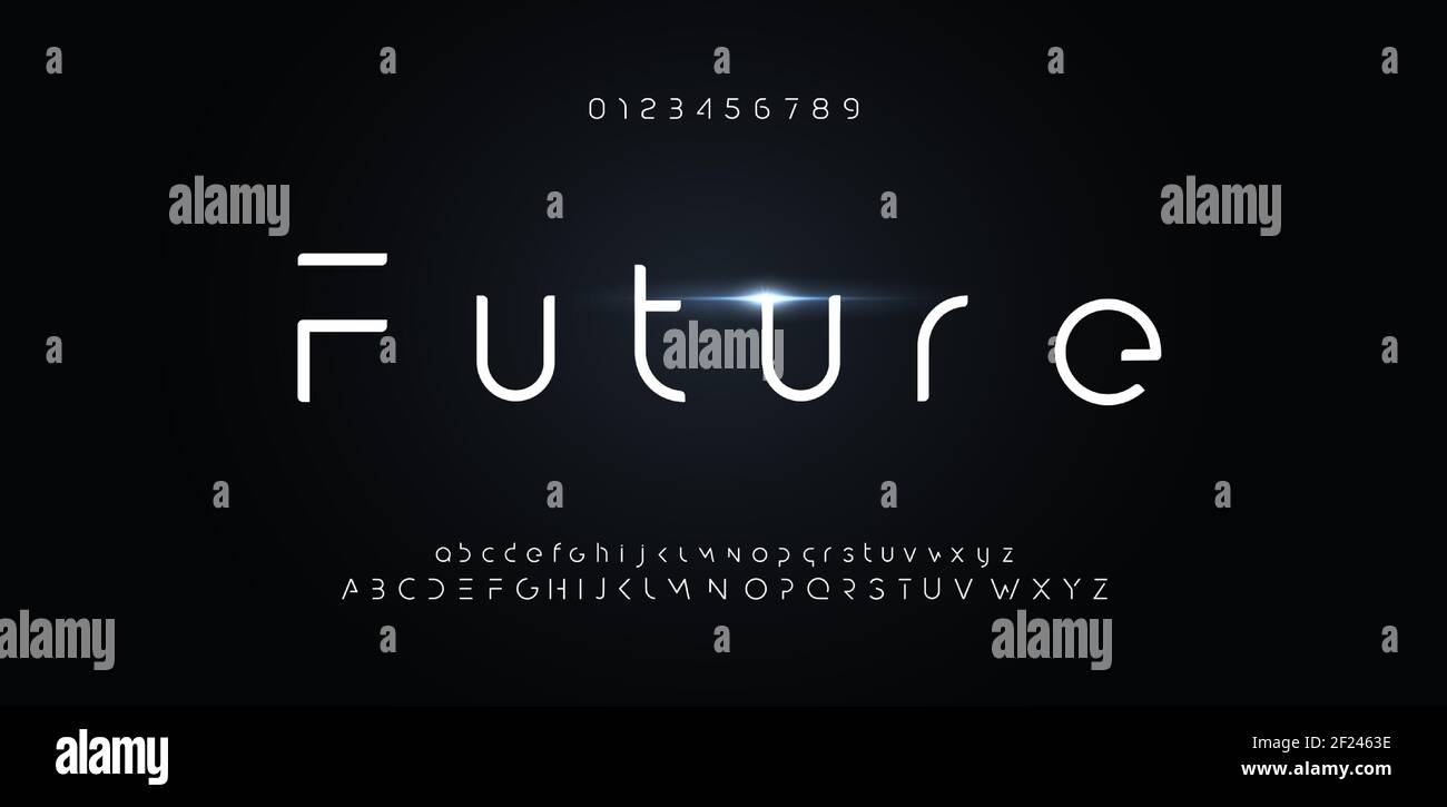 Futuristic font, alphabet of future for modern technology logo ... Futuristic font, alphabet of future for modern technology logo ...