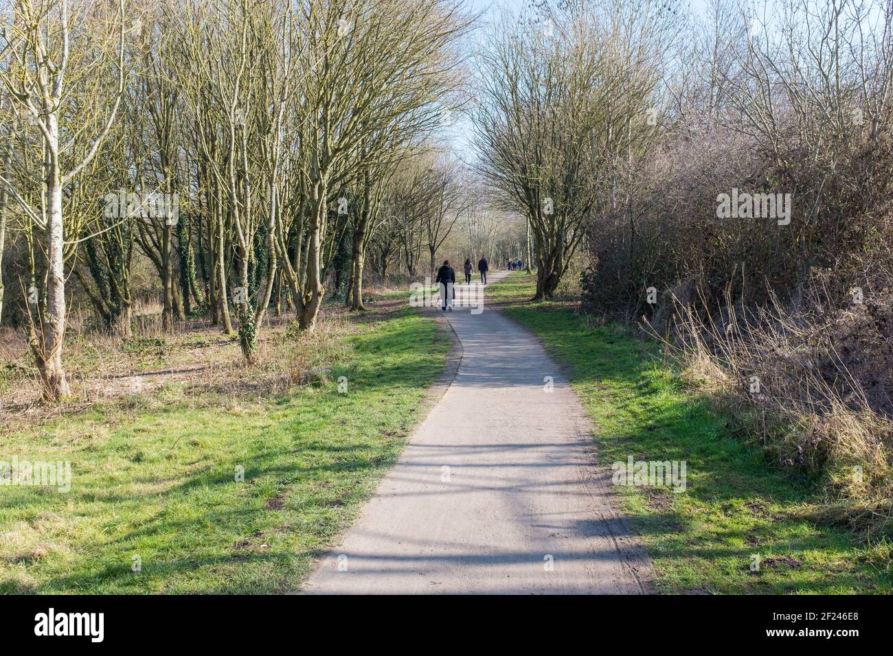 The Bourn Brook walkway in Harborne, Birmingham, UK Stock Photo - Alamy