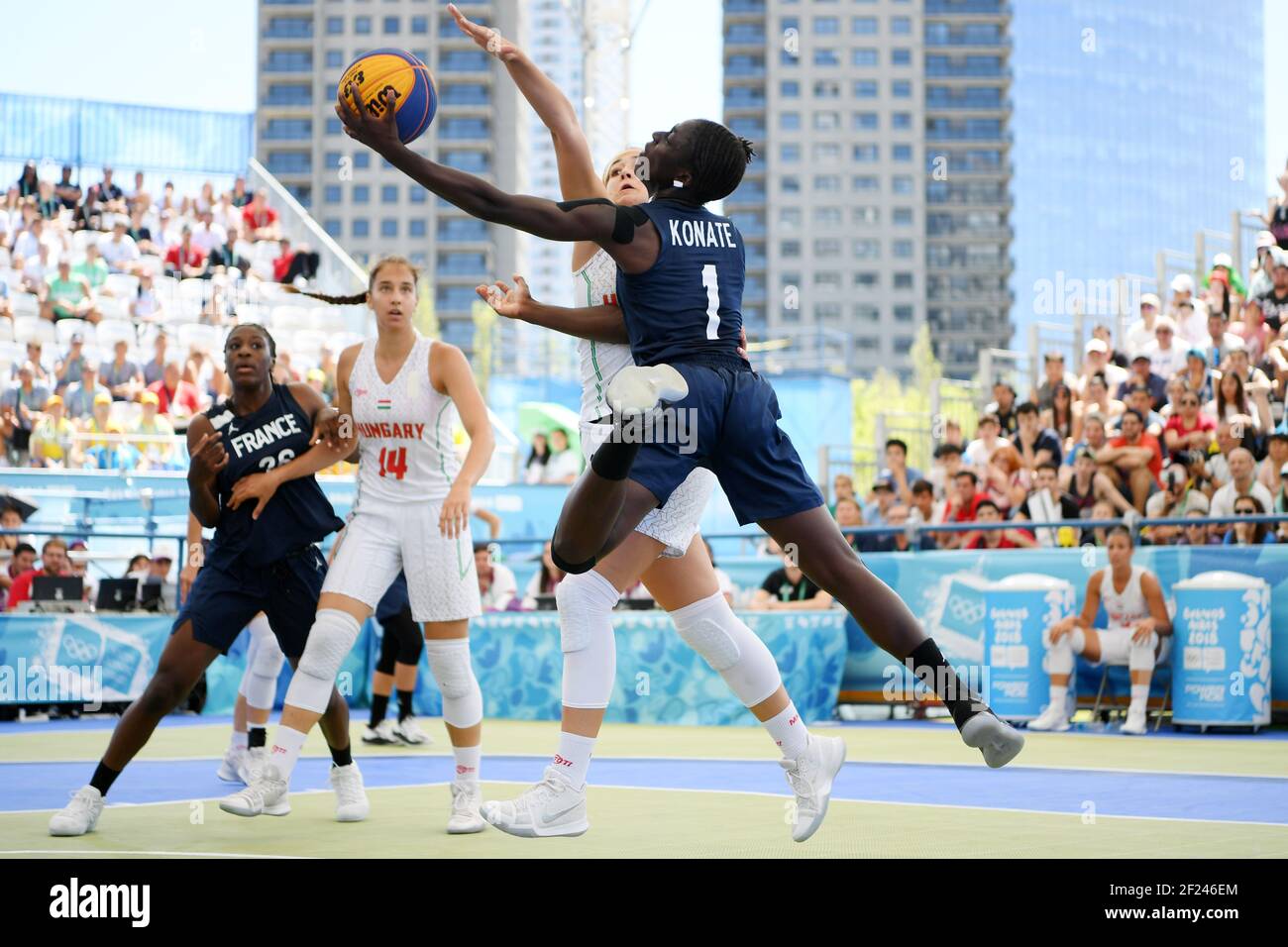 Diaba Konate (Fra) competes in women's basketball 3x3 during the Youth ...