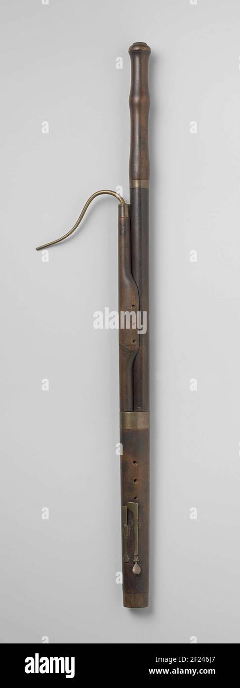 Fagot.Fagot of maple wood with four copper valves and with eight ...