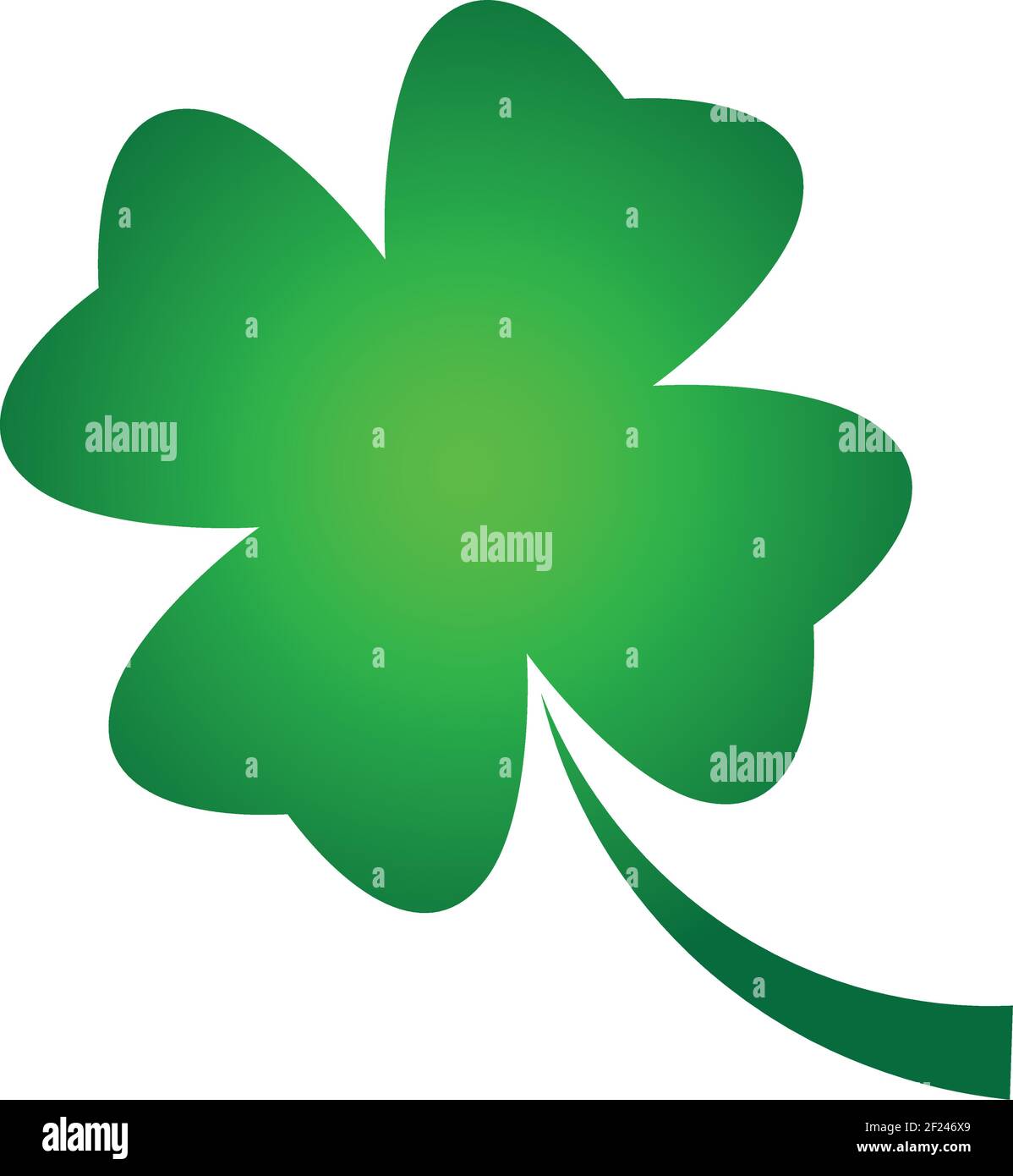 Shamrock - green gradient four leaf clover icon. Good luck theme design ...