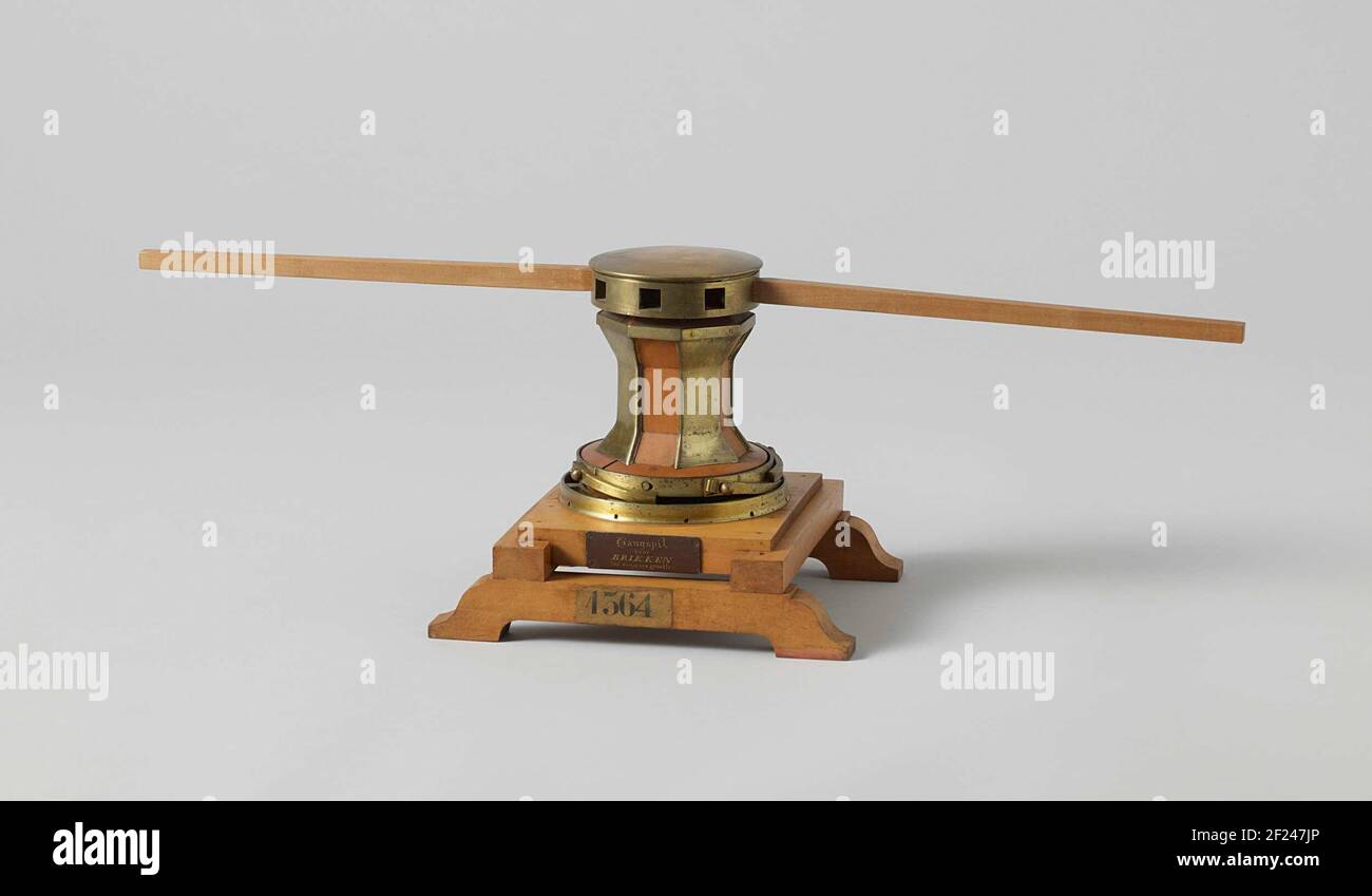 Model of a capstan. Model of a capstan on a wooden floor. It is a ...
