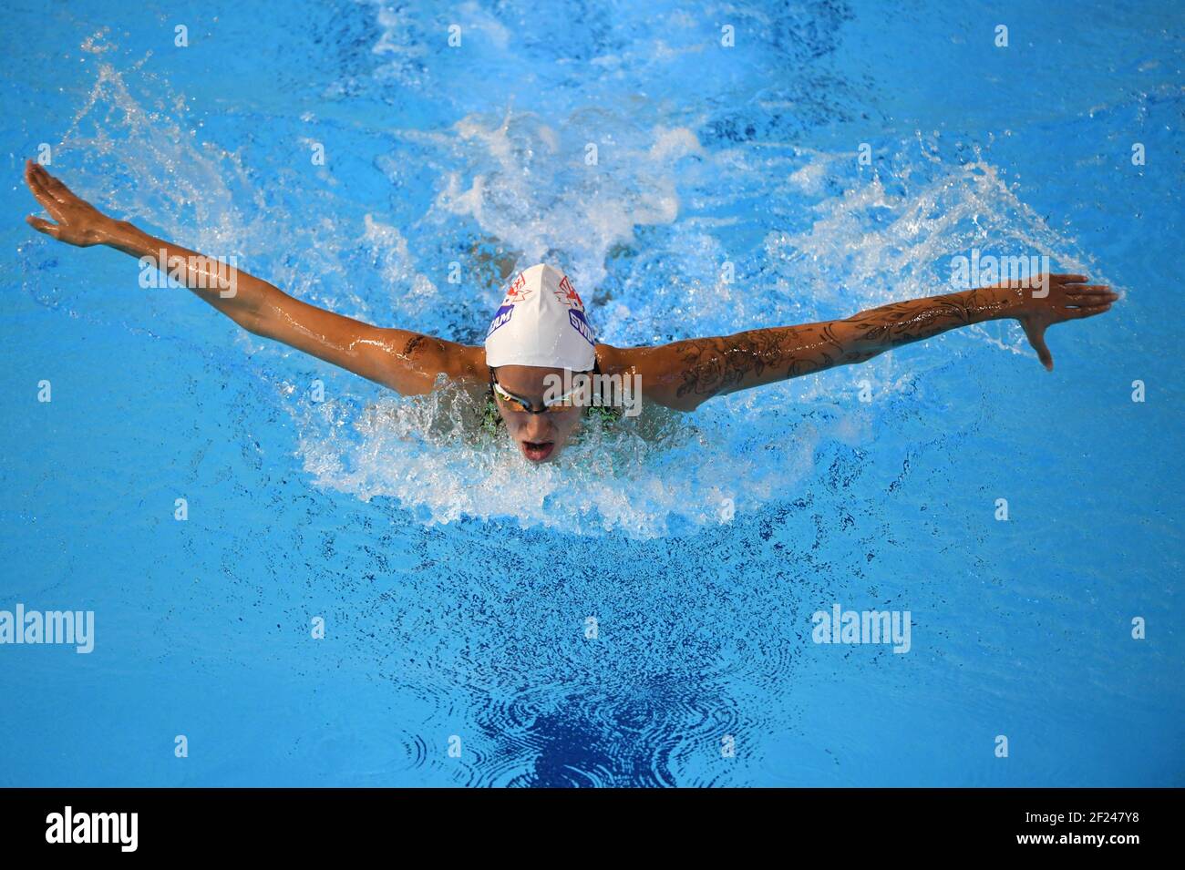 Fantine Lesaffre (FRA) competes on Women's 400 m Medley during the ...