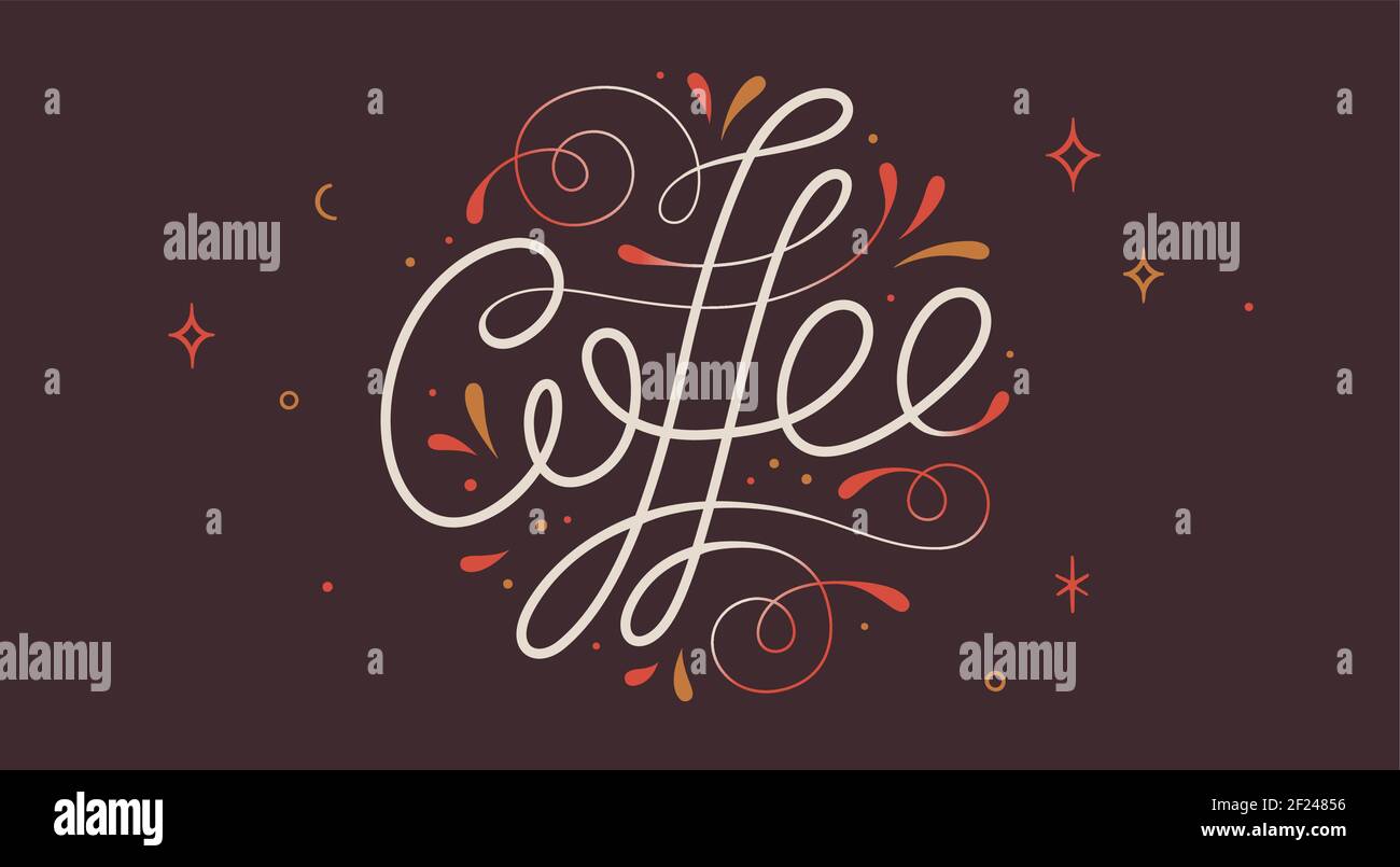 Coffee handwritten word font Stock Vector Images - Alamy