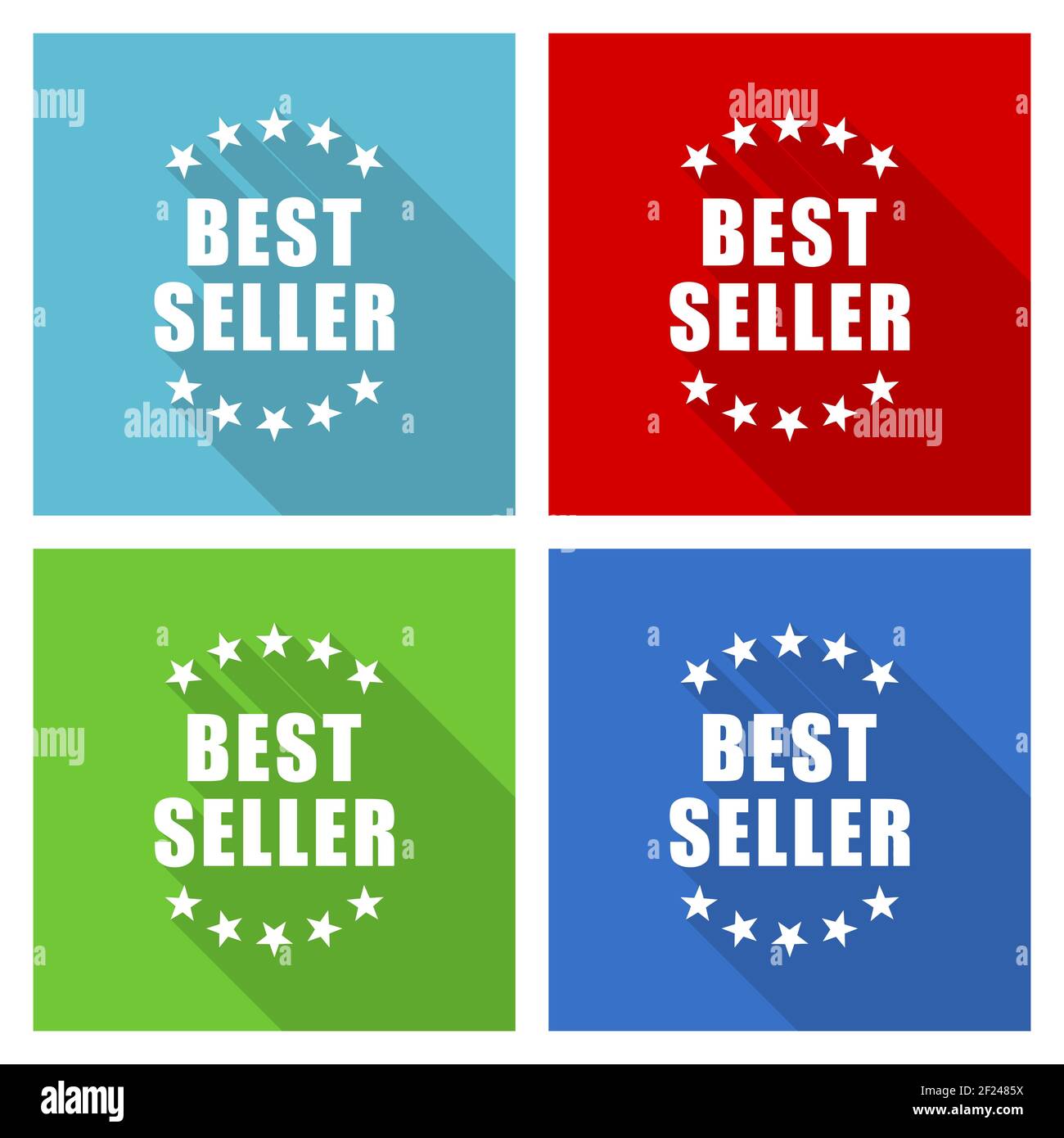 Best seller icon set, flat design vector illustration in eps 10 for ...