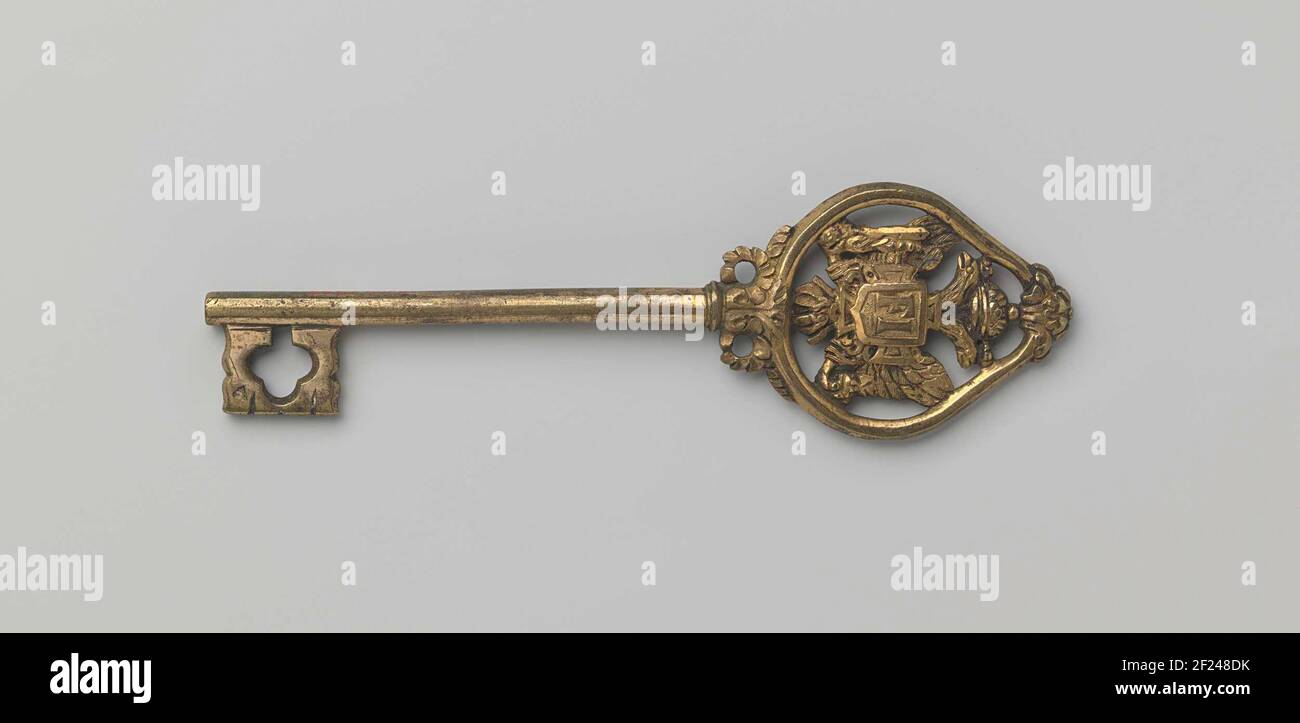 Kamerheersleutel.Chamber key, whose handle is the Austrian weapon, a ...