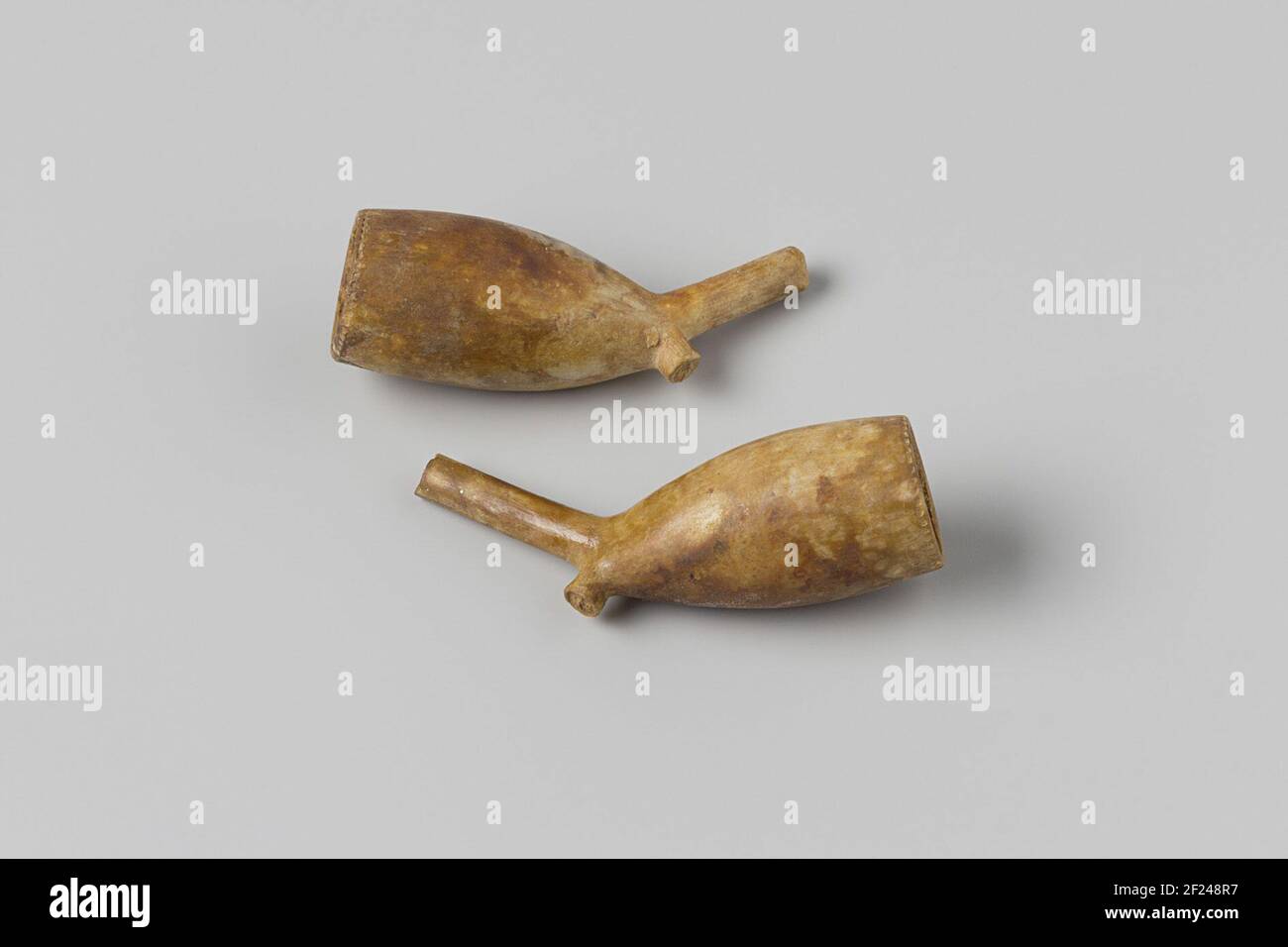 Peaks of pieces of stem from the wreck of the East India Hollandia.Pipe ...
