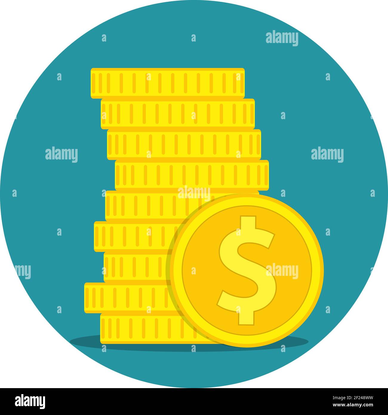 Gold coins pile treasure Stock Vector Images - Alamy