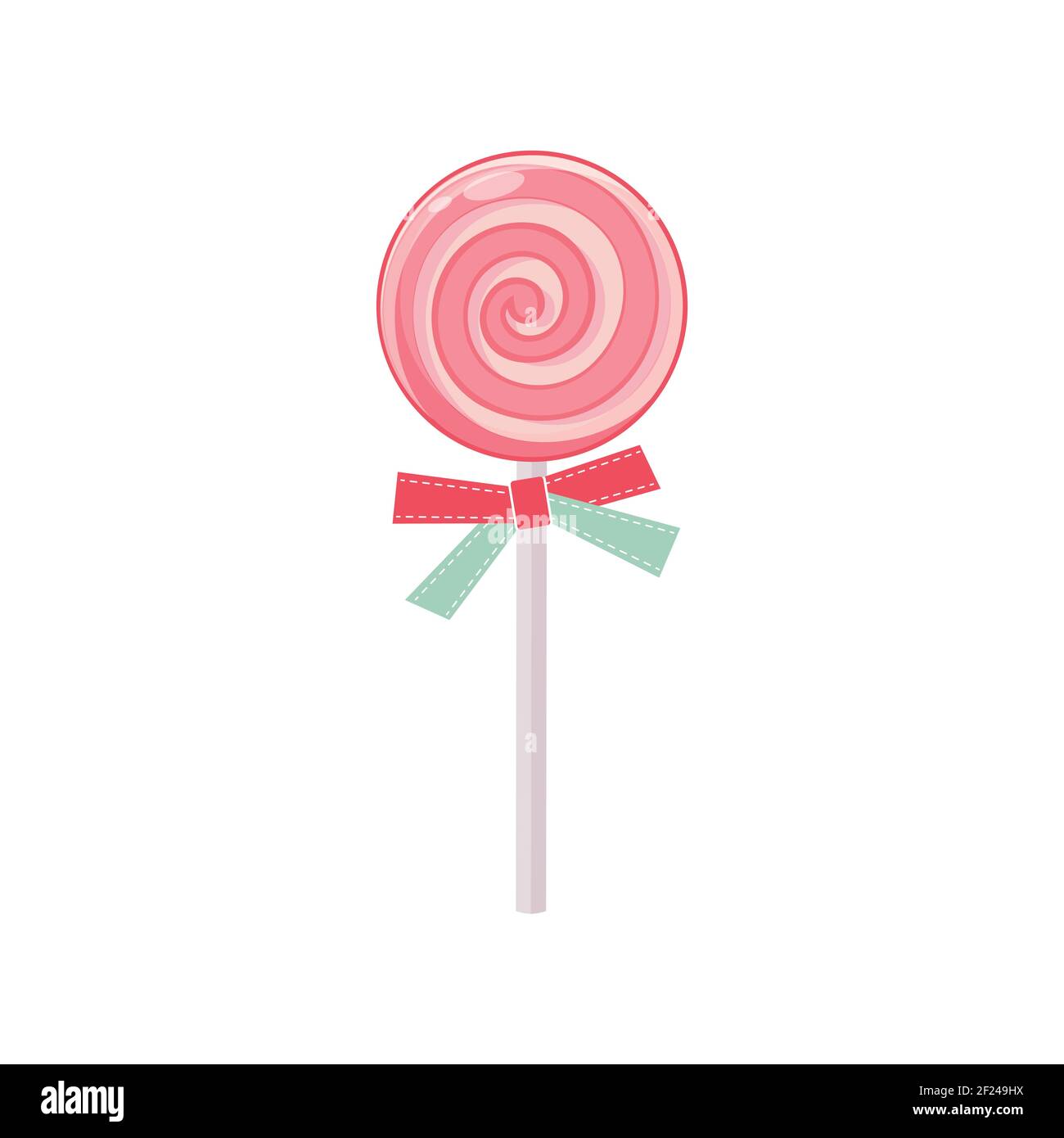 Lollipop with bow, candy symbol vector illustration Stock Vector Image ...