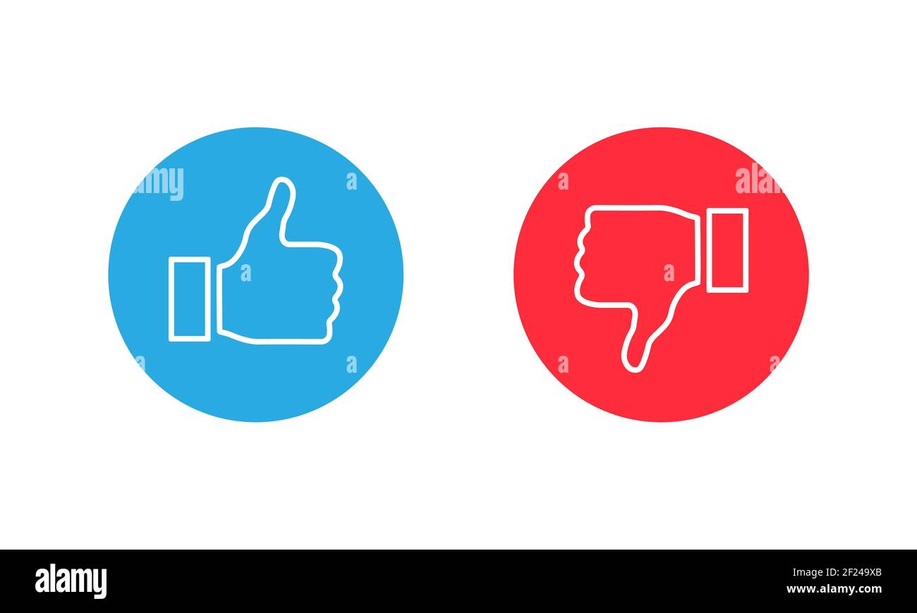 Thumb up and thumb down icon. Like and Dislike. Vector illustration EPS ...
