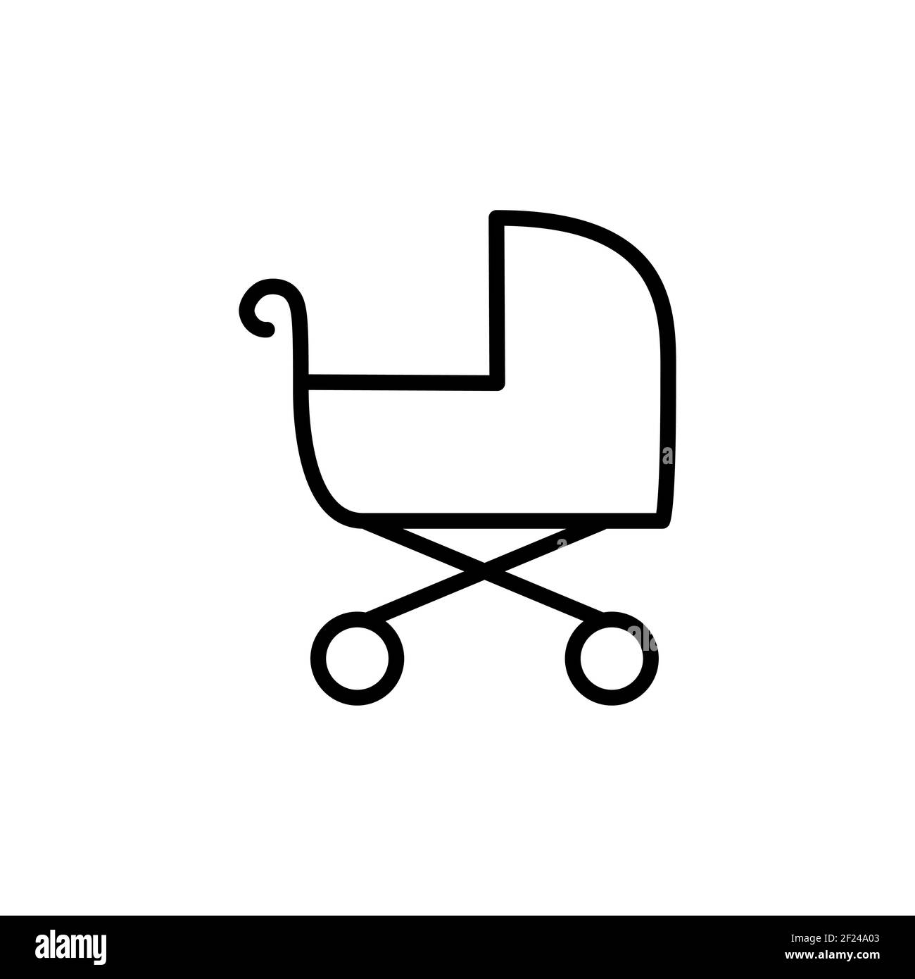 Baby Stroller icon on white isolated background. Vector illustration ...