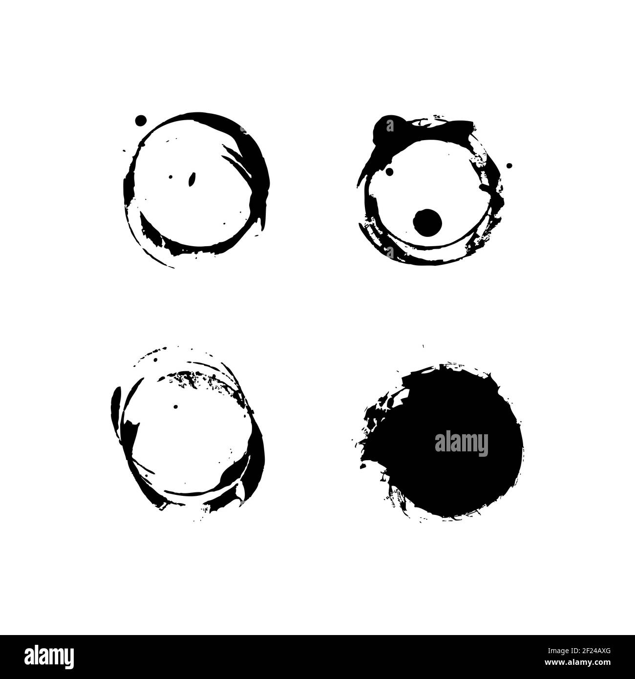 Cup coffee in circle Black and White Stock Photos & Images - Alamy