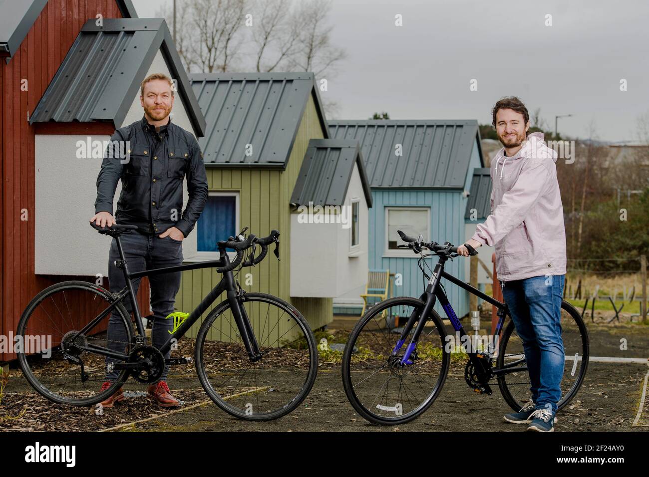 EDITORIAL USE ONLY Sir Chis Hoy joins Josh Littlejohn, co-founder of ...