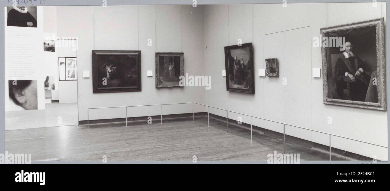 Room with paintings by Rembrandt students, on the left, parts of ...