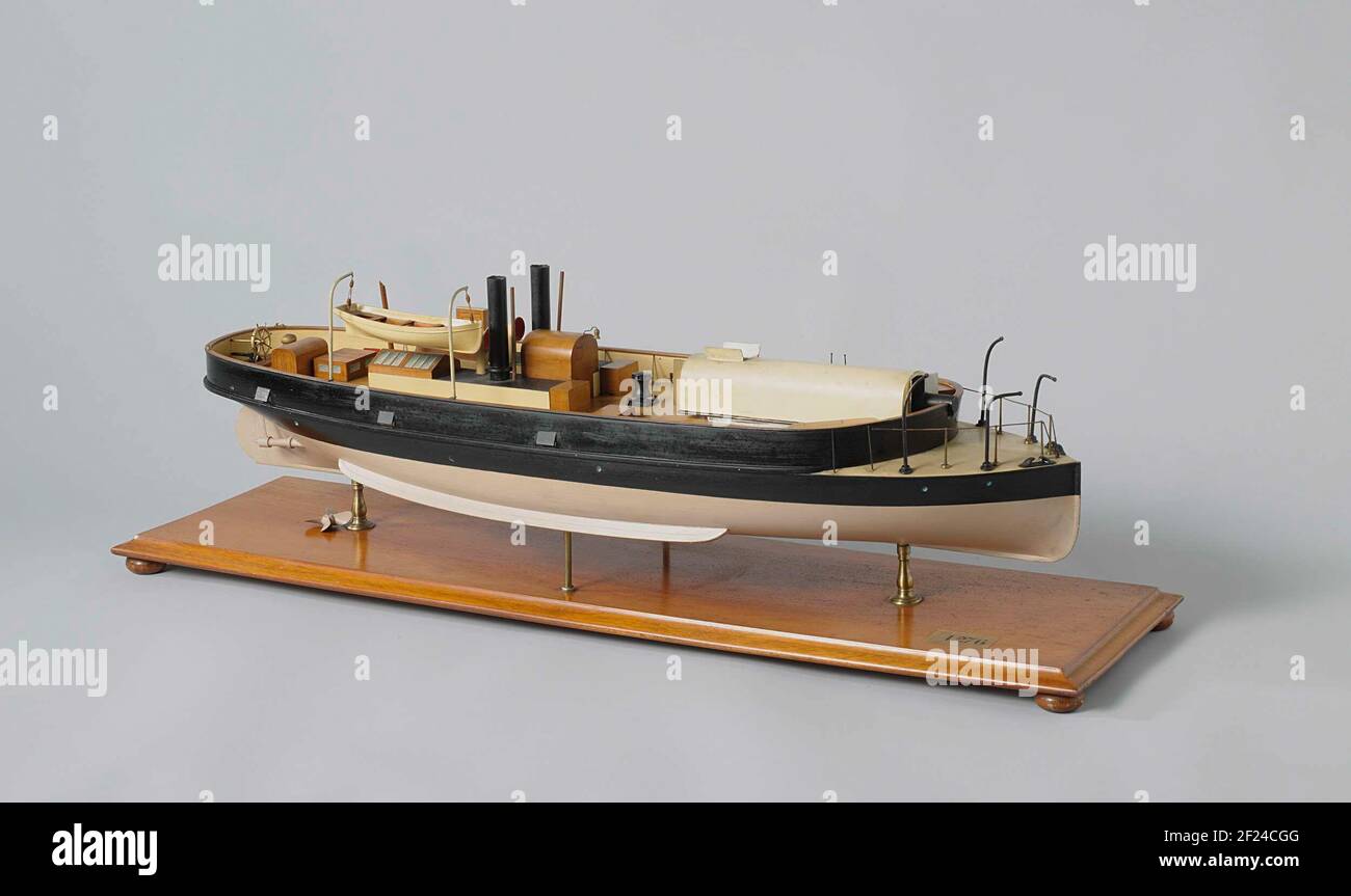 Model of a Gunboat.Polychromed block model of a gunboat type Staunch ...