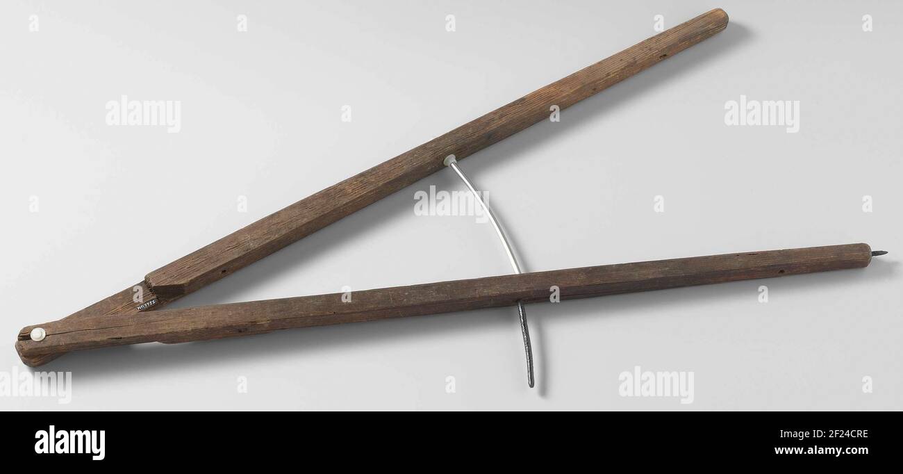 Passer with iron pen and piece of iron guidance bow.Passer with iron ...