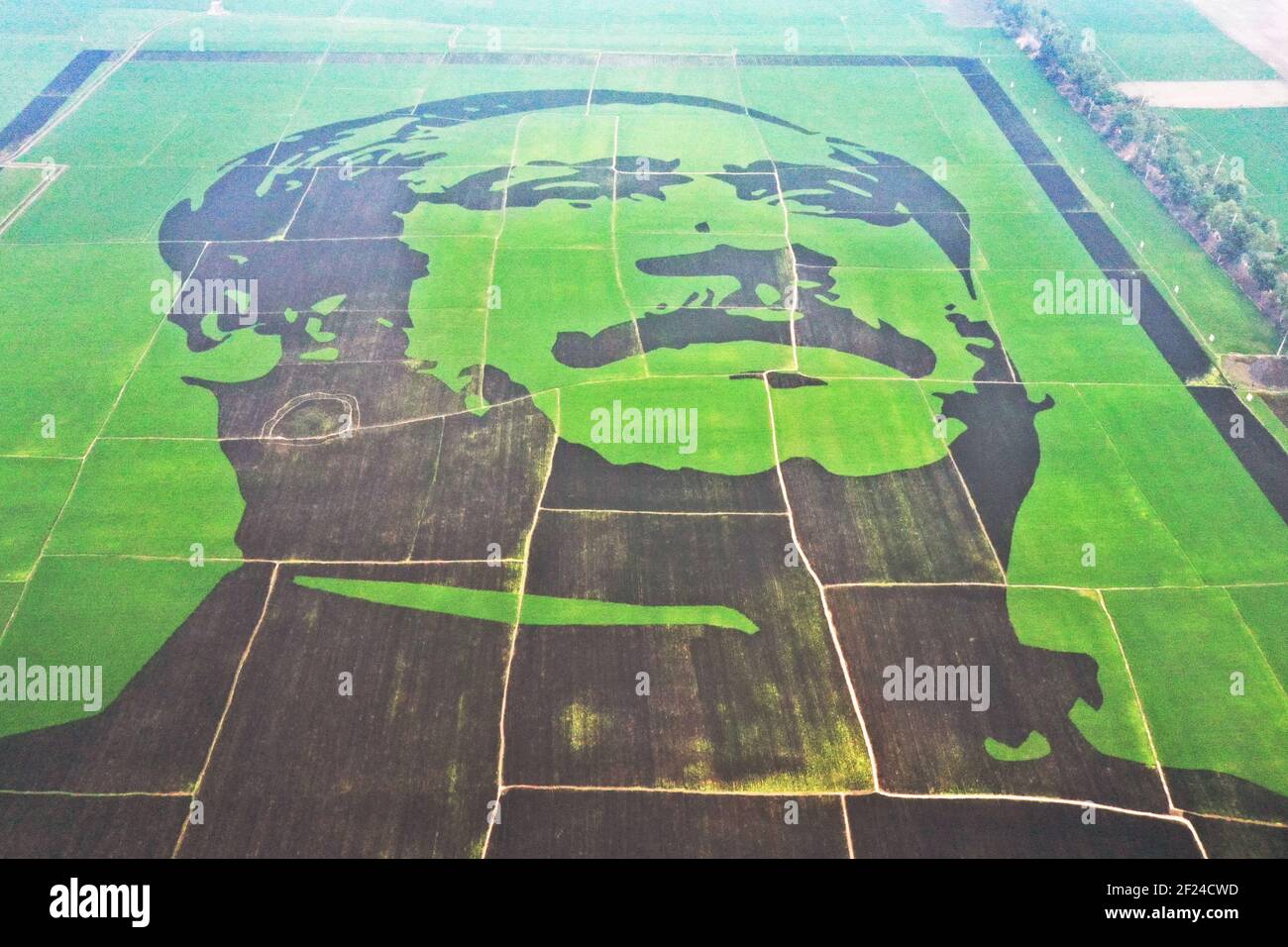 Bogra, Bangladesh - March 08, 2021: An image of Bangabandhu Sheikh ...