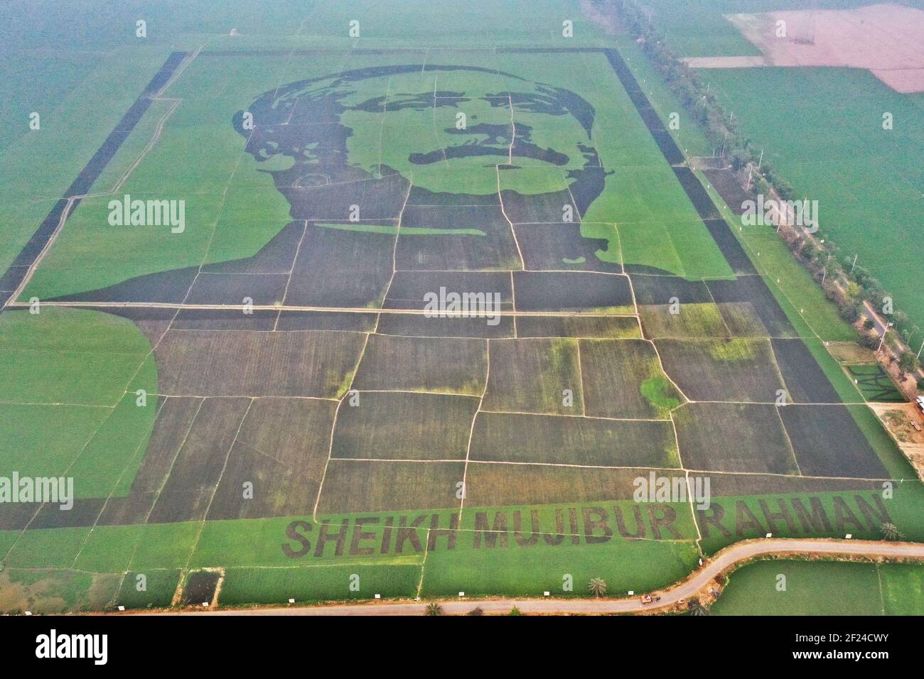 Bogra, Bangladesh - March 08, 2021: An image of Bangabandhu Sheikh ...