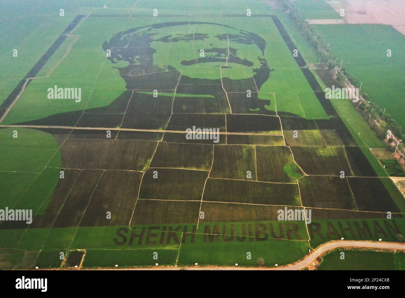 Bogra, Bangladesh - March 08, 2021: An image of Bangabandhu Sheikh ...